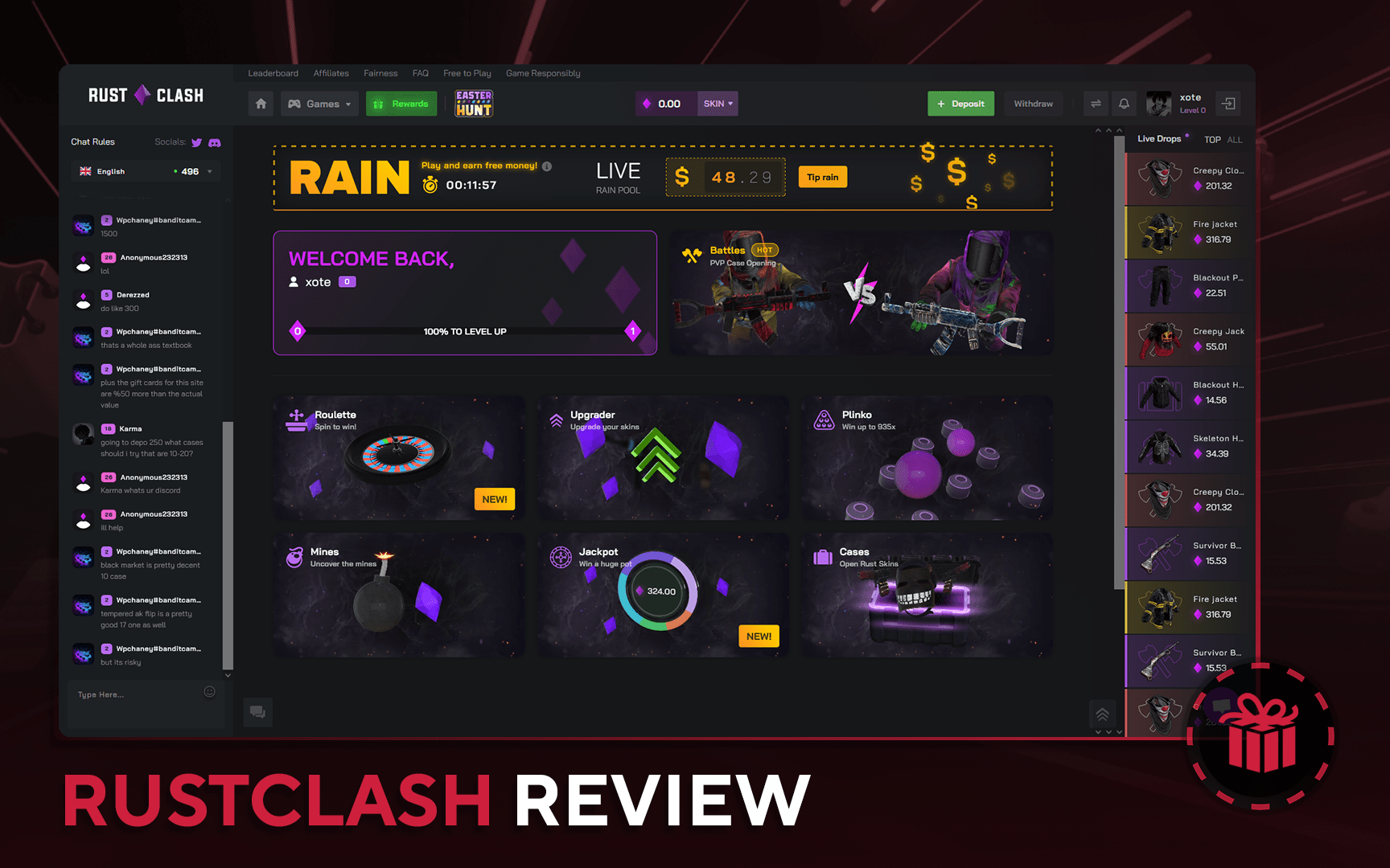 RustClash Reseña en 2025 - Código Promocional - Pros y Contras