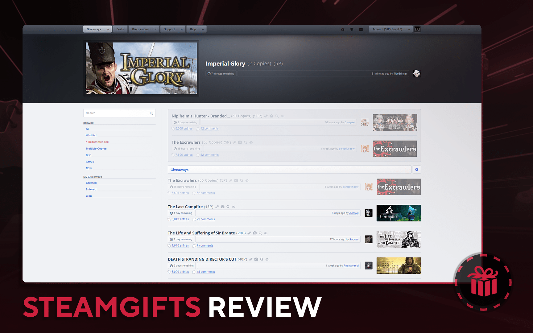 SteamGifts Review in 2026 - Pros and Cons - Free Games